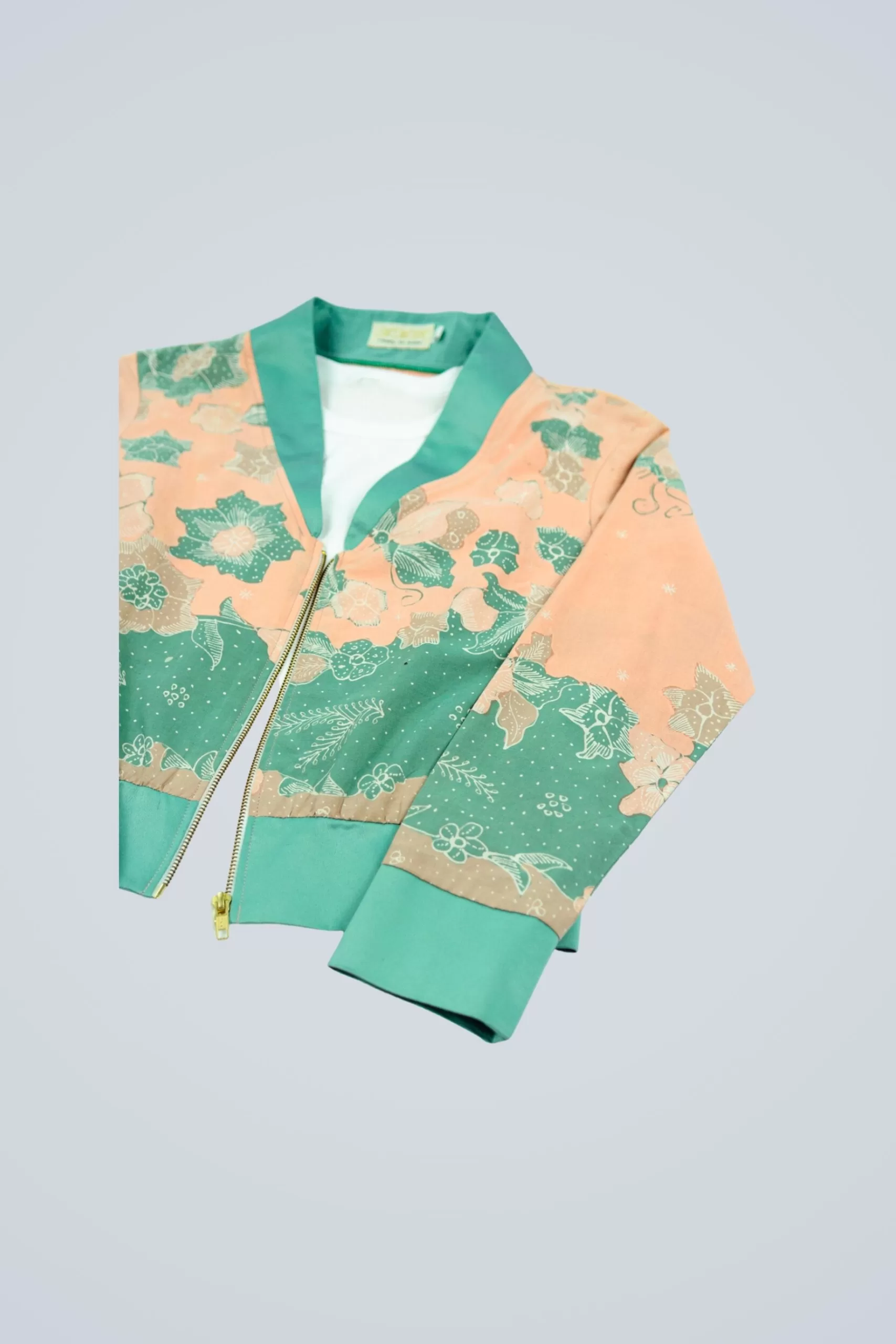 Jaket Bomber Crop Top Outer Batik - Hijau Salem - Warma Store